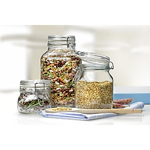Bormioli Rocco Fido Clear Glass 5 Piece Canning Jar Set