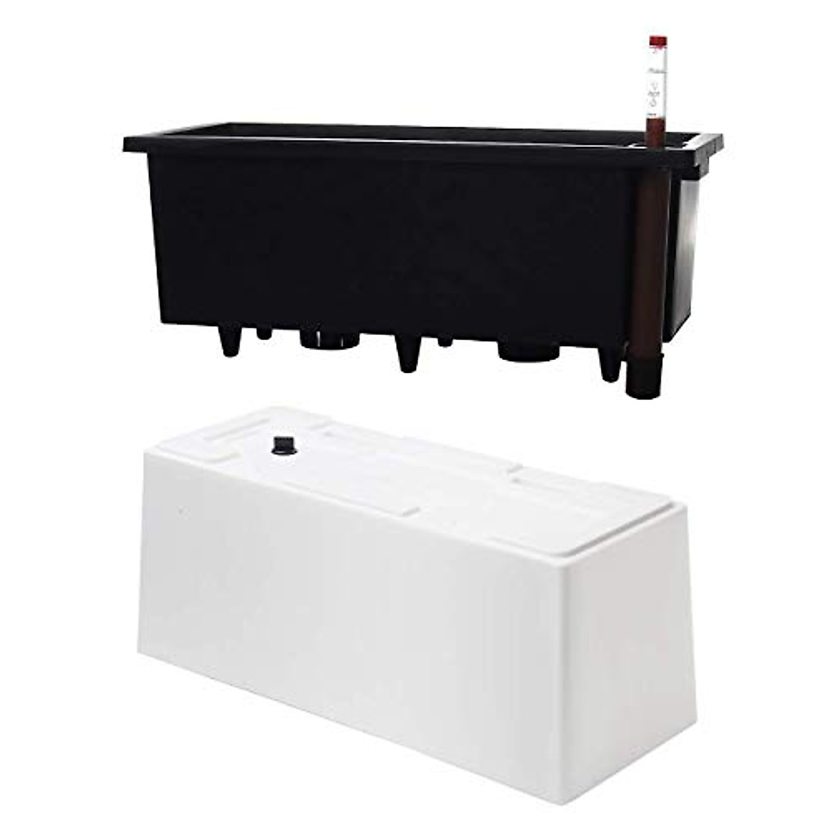 SAROSORA 14" Rectangle Self Watering Planter with Water Level Indicators for Plants & Flower Home Garden Outdoor Indoor Succulent | Herb pots | Window Box (1, White)