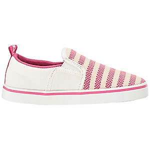 Lacoste Girl's GAZON Shoe, off white/dark pink, 6. Medium US Toddler