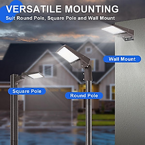 480V 150W LED Parking Lot Light, 5000K 21000LM [Eqv. 600W HPS] LED Shoebox Light with Direct Arm Mount, Dimmable Outdoor Street Area Light, IP65 10KV Surge Protection, AC 277-480V UL&DLC Listed