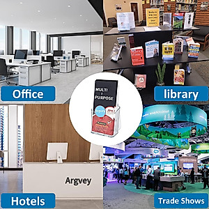 Acrylic Brochure Holder, 6-Pack Plastic Trifold 4 Inches Wide Pamphlet Holder Wall Mount/Countertop Organizer for Display Flyer, Booklet, Document, Literature