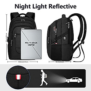 Bagsure Travel Laptop Backpack, Business Water Resistant Laptop Backpack with USB Charging Port, College Bag for Men & Women