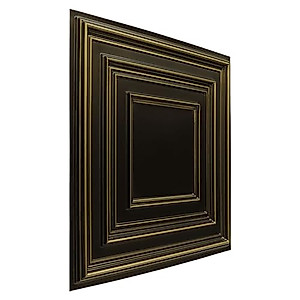 Schoolhouse-Faux Tin Ceiling Tile - Antique Brass 25-Pack