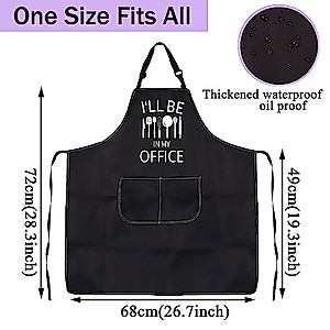 CENWA I'll Be In My Office Funny Office Apron Chef Kitchen Apron Smoking Cooking Grilling BBQ Office Chef Funny Gift Apron (Be In My Office apron)