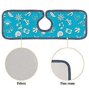 Kitchen Faucet Absorbent Mat 4 Pieces Summer Symbols Blue Faucet Sink Splash Guard Bathroom Counter and RV,Faucet Counter Sink Water Stains Preventer