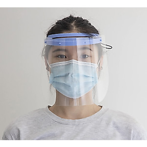 Optiazure Safety Face Shield, 1 Frame with 10 Removable Transparent Shield, Anti-fog, Splash and Dust Resistant