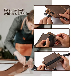 GVKES Leather Multitool Sheath - Leatherman Holster with Keychain - EDC Organizer and Belt Pouch for Knife, Flashlight, and Tools