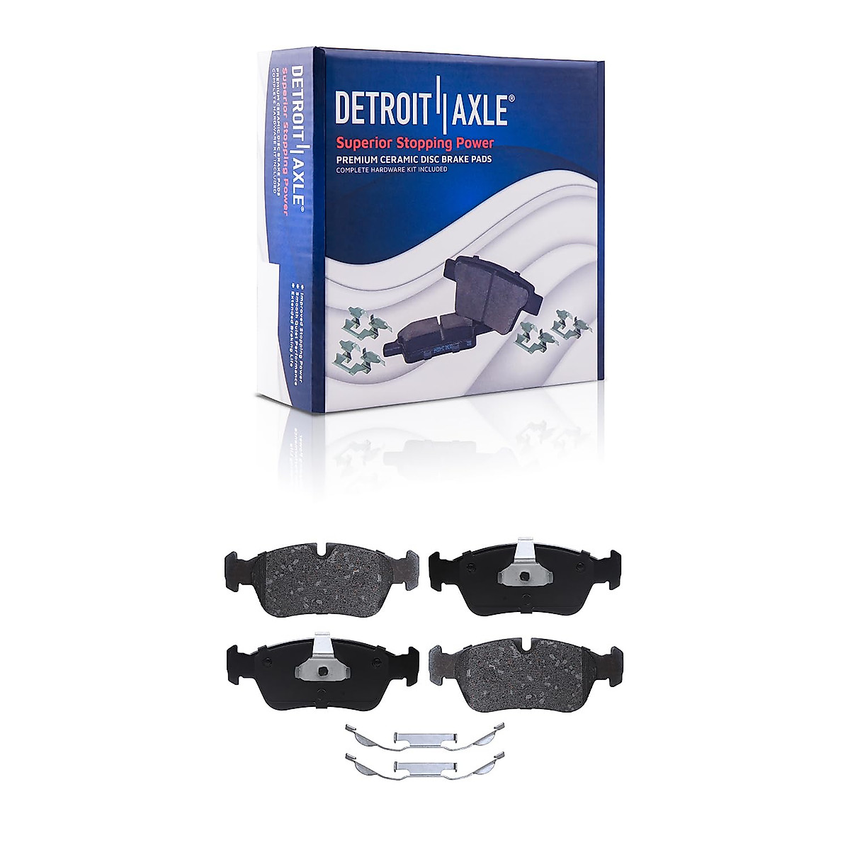 Detroit Axle - Brake Kit for 01-05 BMW 325xi Ceramic Brake Rotors Brakes Pads 2001 2002 2003 2004 2005 Front and Rear Replacement