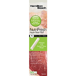 Hamilton Beach Vacuum Sealer, 11 in x 16 ft Roll for NutriFresh, FoodSaver & Other Heat-Seal Systems (78323)