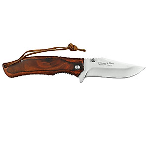 iFIELD Folding knife Camper EL29037, Stamina handle, total 7.2 inch, includes cord, 3.3 inch blade, camping tool for fishing, hunting, sport activity.