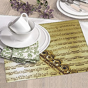 Flute Music Printed Drying Mat For Kitchen Ultra Absorbent Microfiber Dishes Drainer Mats Non-Slip Silicone Quick Dry Pad - 18 X 16inch
