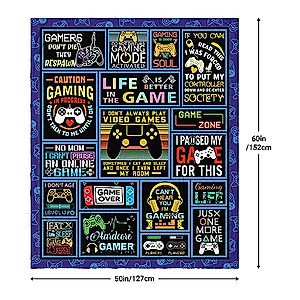 Gamer Gifts, Gifts for Gamers Blanket 60"x50", Gamer Gifts for Men, Gamers Birthday Gifts, Gamer Gifts for Boyfriend, Gamer Gifts for Teen Boys, Video Gamers Gift Ideas for Christmas Valentines Day