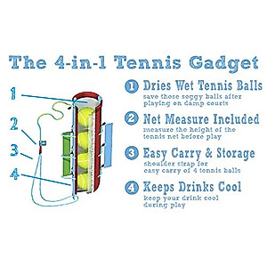 Tennis Ball Dryer -The 4-in-1 Tennis Gadget - Voted 'Best Tennis Gadget' - Includes 4 Great Features in 1. The Perfect Tennis Gift for Any Player.