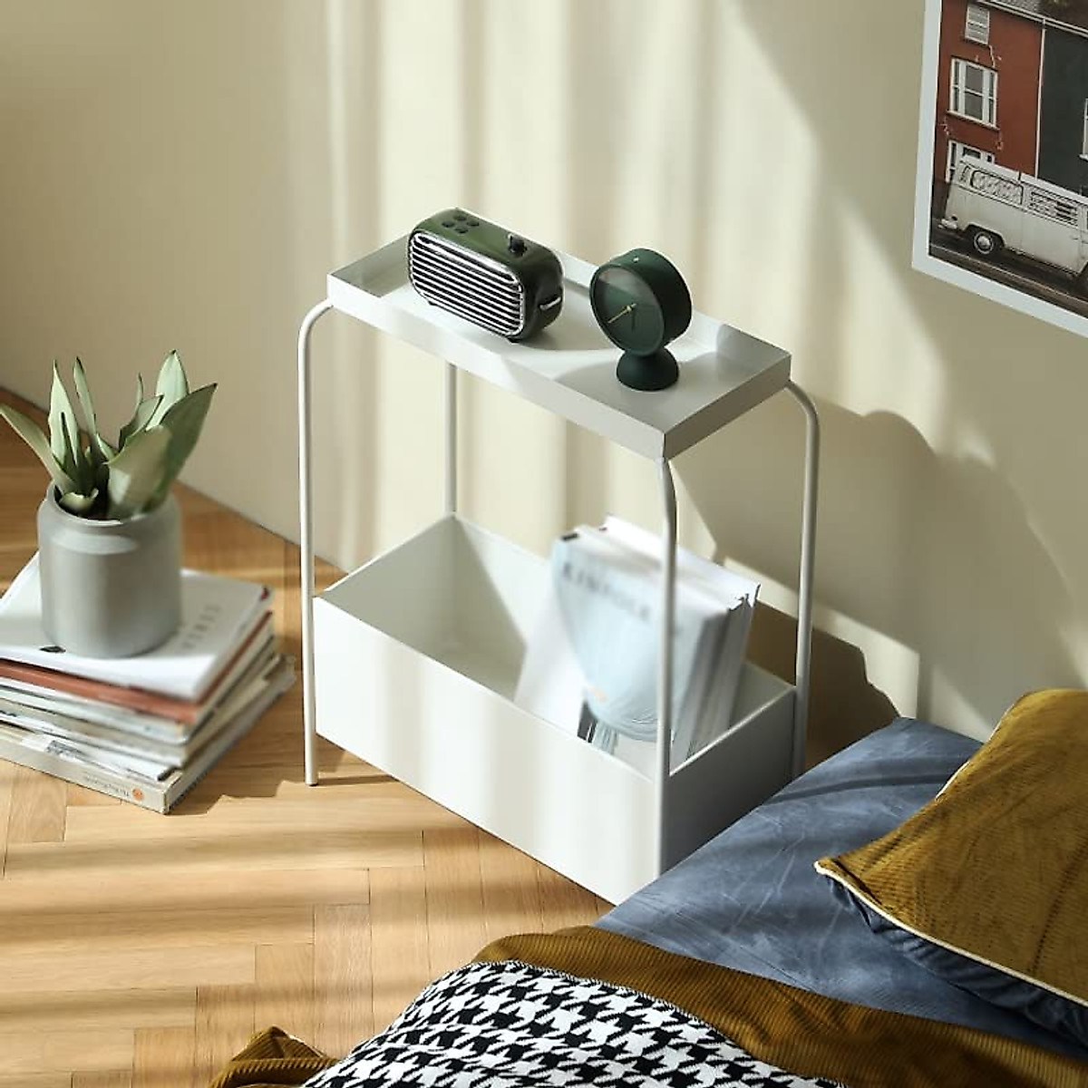 CXDTBH Shelves Bathroom Accessories Bedside Tables Bathroom Shelves Kitchen Carts ( Color : Black , Size : 65cm*51cm )