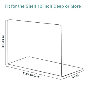 OKPOW Acrylic Shelf Dividers for Closet Organization: 8 Pack Tall Durable Clear Shelves Separators for Clothing Adjustable