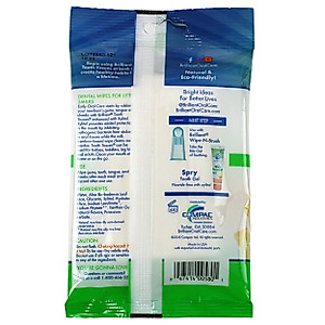 Brilliant Tooth Tissues with Xylitol, Teeth Wipes for Babies and Toddlers, Infant Dental Wipes, Safe if Swallowed, Fluoride Free, Oral Health Must Haves For Baby, All Ages, Bubble Gum Flavor, 30 Count