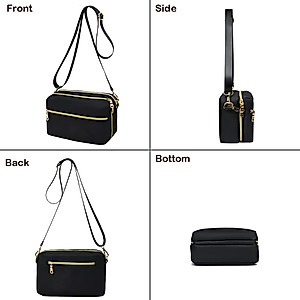 YANAIER Functional Multi Pocket Crossbody Bag for Women Stylish Ladies Shoulder Messenger Bags Purse Burgundy