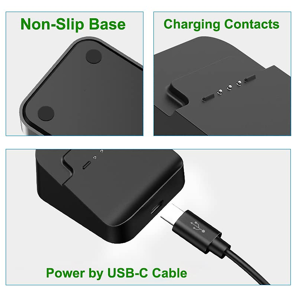 Deal4GO Wireless USB-C Magnetic Charging Dock Station Compatible for Xbox One Elite Series 2 Controller Charger - Black (NO Retail Packaging), R-C-MSK-1924