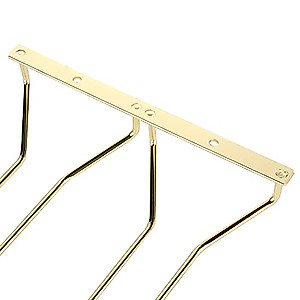 Dianoo 27.5cm Gold Wine Glass Rack Under Cabinet, Wine Glass Holder Under Shelf, Stemware Rack, Wine Glasses Storage Hanger, 2 Rows