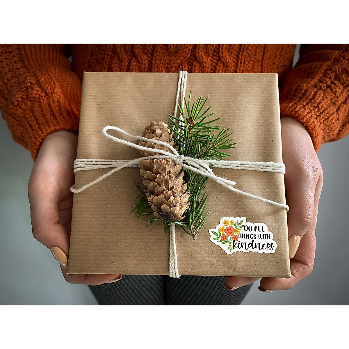 Do All Things with Kindness Cute Thank You Stickers, Small Business Online Retailers Stickers, Bakeries Packaging Stickers, Christmas, Thanksgiving Day, Birthday Party Favors Labels Gifts