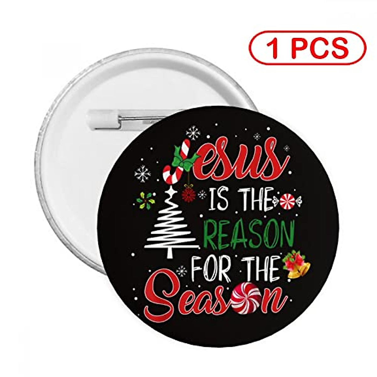 Christian Jesus is The Reason for The Season Pins Funny Christmas Stocking Stuffer Gifts Button Pins Buttons Badges Pins