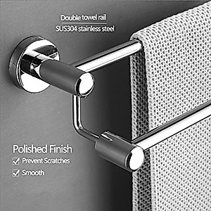 Towel Rail Bar, Bath Towel Bar 100cm 110cm 120cm Drilling Wall Mounted Towel Rack Reusable Towel Holder for Shower Bathroom Kitchen (Size : 60cm)