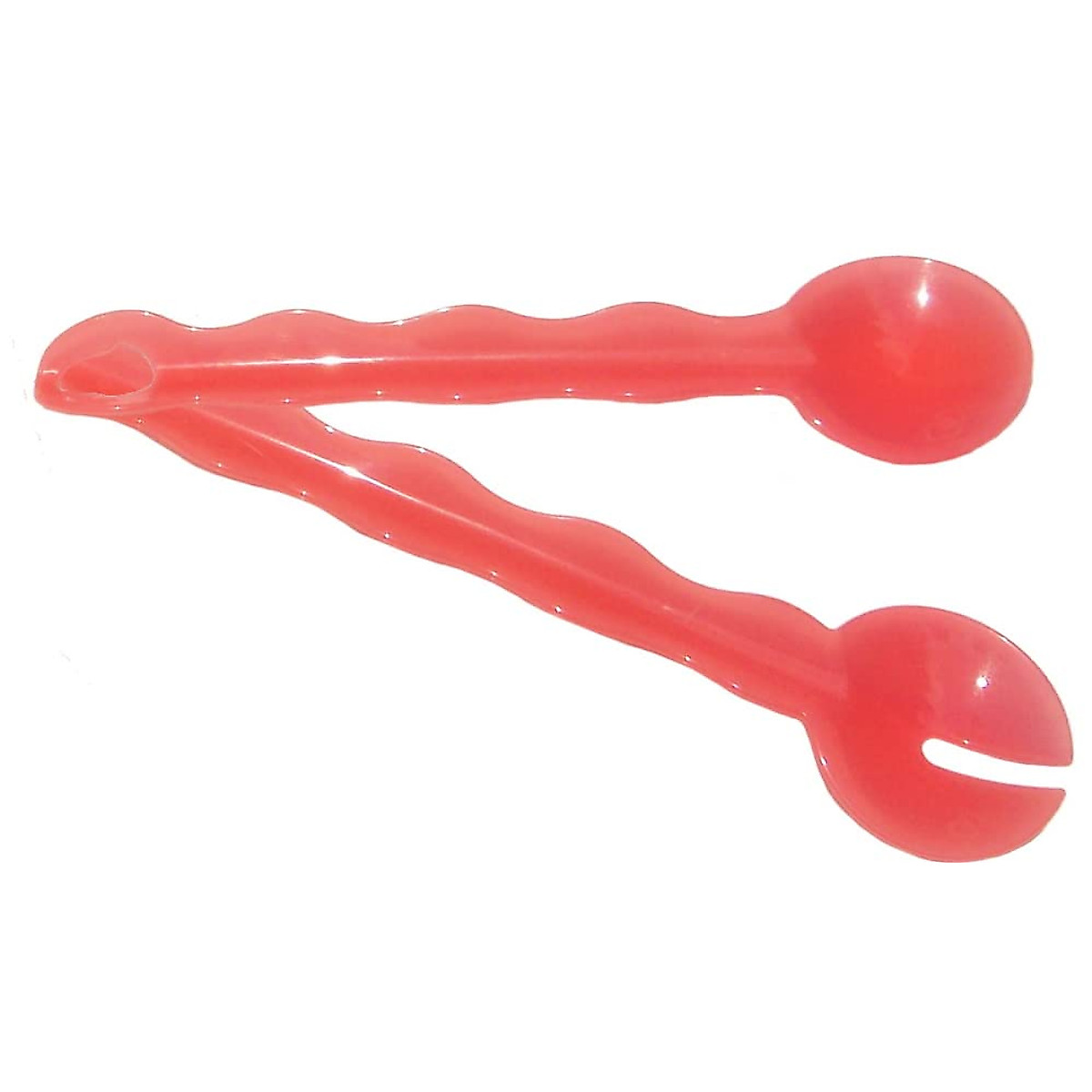 Tupperware Impressions Salad Serving Set Tongs Interlocking Spoons Watermelon Red