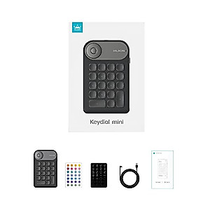 HUION Keydial Mini Bluetooth Programmable Keypad with Dial 5 Keys Anti-ghosting 18 Customized Keys, Wireless Shortcut Keyboard for Drawing Tablet, PC, MacBook, Surface Pro, Laptops