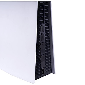 PlayVital Silicone Dust Plug Set for ps5 Console, USB HDMI Interface Type A/C LAN Port Dust Cover Stopper for ps5 Digital & Disc Edition Console, Dustproof Plug Accessories for ps5 Console - Black