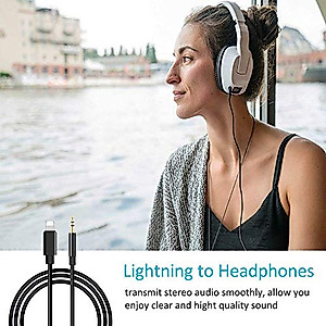 Aux Cord for iPhone Car Adapter,3.3Ft [Apple MFi Certified] Lightning to 3.5mm Aux Audio Cable Compatible with iPhone14/13/12/11/XS/XR/X 8 7 6/iPad/iPod to Car/Home Stereo,Speaker,Headphone All iOS