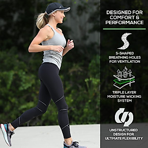 SAAKA Performance Sports Hat. Lightweight, Quick Drying. Running, Tennis & Golf Cap for Women (Black, Small)
