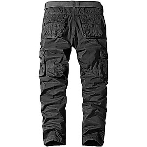 Men's Multi Pockets Slim Cargo Pants Hiking Combat Work Trousers Outdoor Casual Straight Fit Army Sweatpants (Gray,40)