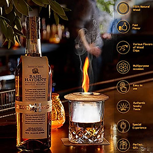 Cocktail Smoker Kit with Wood Chips - Old Fashioned Chimney Drink Smoker Set for Infuse Cocktails, Whiskey & Bourbon, Ideal Gifts for Men, Boyfriend, Husband, Dad