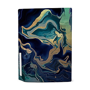 Head Case Designs Officially Licensed Monika Strigel Indigo Art Mix Vinyl Faceplate Sticker Gaming Skin Decal Cover Compatible With Sony PlayStation 5 PS5 Disc Edition Console & DualSense Controller