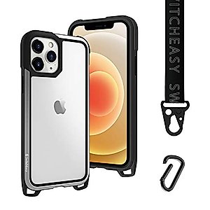 SwitchEasy Compatible with iPhone 12 Mini Case - Odyssey, Aluminum Alloy Aero-Tech Case with Crossbody Lanyard, Adjustable Fashion Neck Strap, Military Grade Protection & Scratch Resistant - Silver
