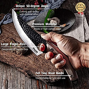 Huusk Viking Knife, Japanese Meat Cleaver Knives Forged Boning Knife with Sheath, High Carbon Steel Japan Butcher Fillet Knife Chef Knives for Kitchen, Camping