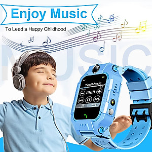 Smart Watch for Kids,Touch Screen Game Watch with 360° rotated Body Design, Waterproof Kids Smartwatch with SOS Call Music Player Dual Camera Alarm Clock Birthday