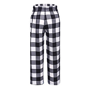 Ekouaer Boys Pajama Pants Long Sleep Pants Soft Elastic Waist Pajama Bottoms Plaid Lounge Pants with 2 Pockets