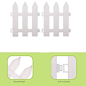 4Pcs Christmas Tree Fences White Plastic Picket Fence Wedding Party Decoration Miniature Home Garden Border Grass Lawn Edge Fence(4Pcs-Length 100CM)