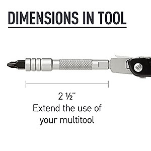 LEATHERMAN, Bit Driver Extender Add-on Accessory for Multitools, Built in the USA, Silver