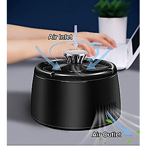 iLeefy 2 in 1 Air Purifier Multifunctional Smokeless Ashtray USB Rechargeable Ash Tray Electronic Ashtray with Filter, Best for Home Office or Car (Black)