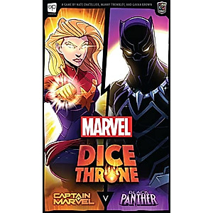 USAOPOLY Marvel Dice Throne | 2 Hero Box Featuring Captain Marvel, Black Panther | Standalone Competitive Dice Game | Officially-Licensed Marvel Game | Compatible with The Dice Throne Ecosystem