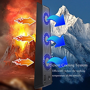 Beeka PS5 Horizontal Stand with Cooling Fan, Playstation 5 Accessories, Built in LED Light, Auto On Off, Extra USB Port, Compatible with White