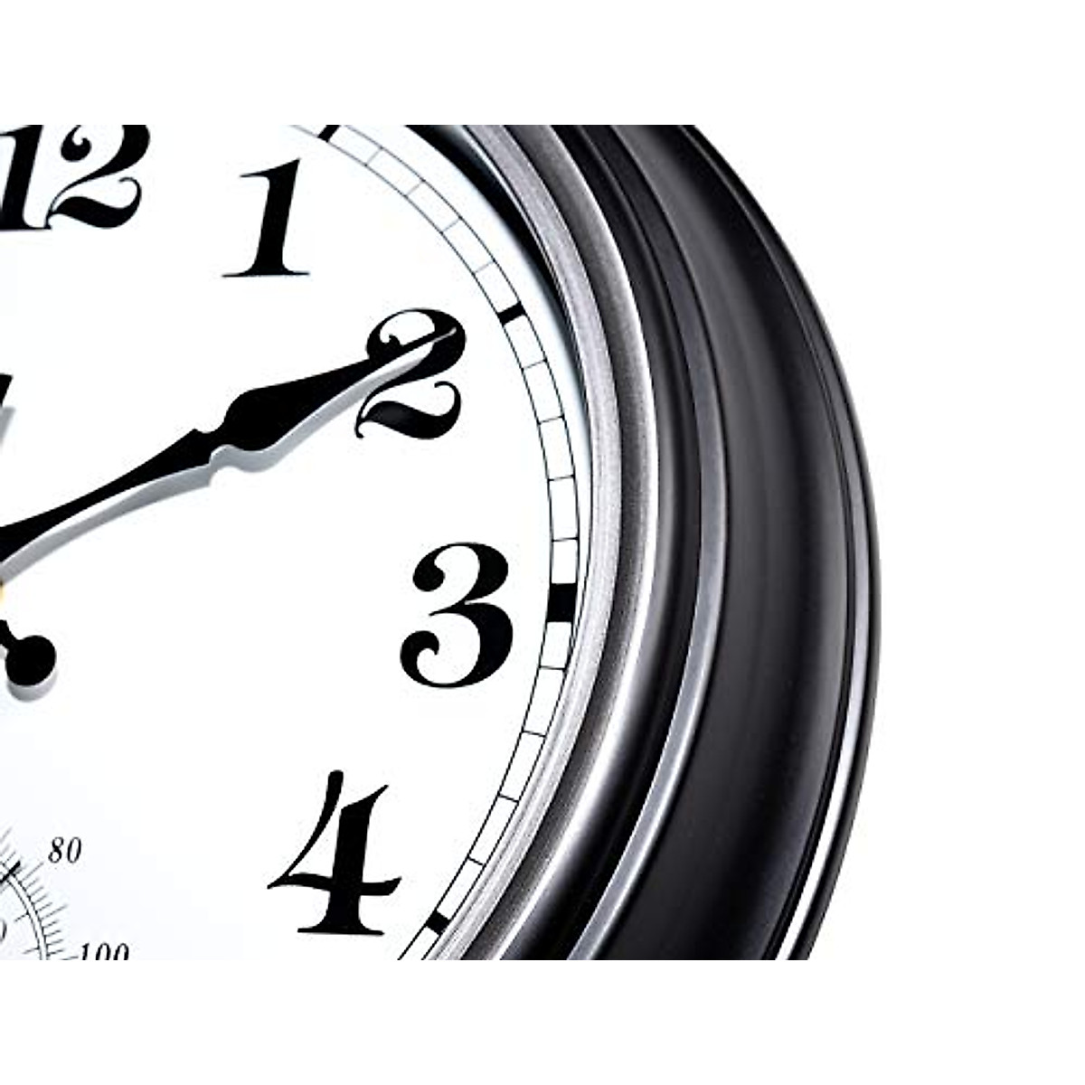 SMILEMARY 12-Inch Indoor/Outdoor Retro Silent Non-Ticking Waterproof Wall Clock with Thermometer,Battery Operated Quality Quartz Round Clock Wall Decorative for Patio/Home