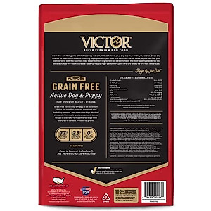 Victor Super Premium Dog Food – Grain Free Active Dog & Puppy – Dry Dog Food with 33% Protein, Gluten Free - for High Energy Dogs, 5lbs
