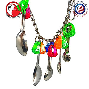 Bonka Bird Toys 1969 Spoon Delight Bird Toy African Grey Parrot, Amazon, Conure, Quaker, Caique, Eclectus, Small Cockatoos, Mini Macaws, and Similar Birds.