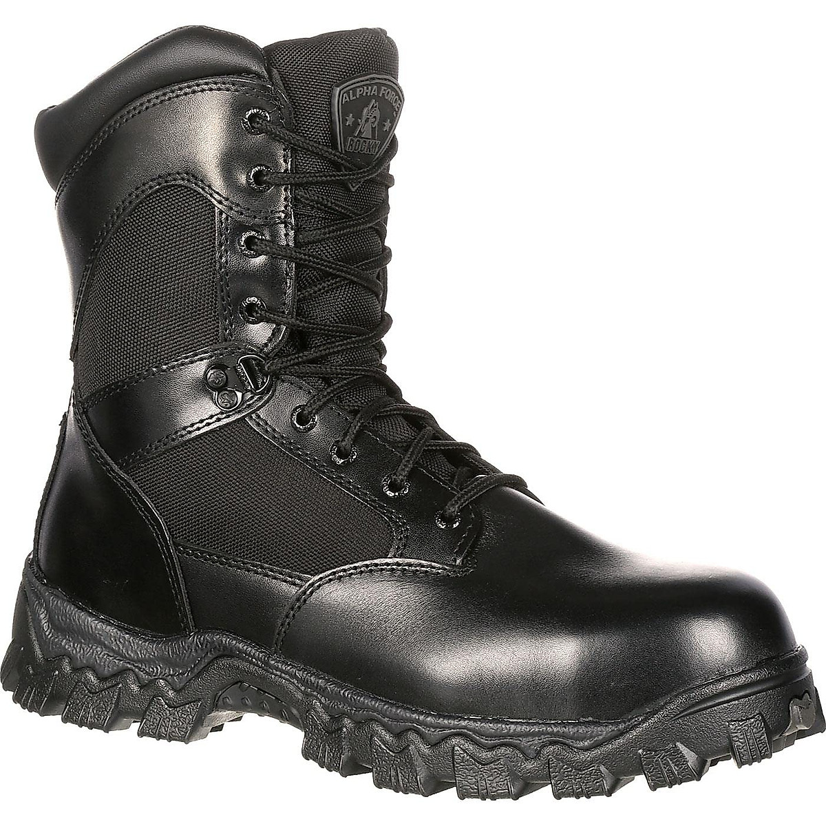 ROCKY Alpha Force Zipper Waterproof Public Service Boot, Black, Size 15(WI)