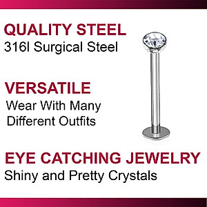 bodyjewellery 4Pcs 16g 1.2mm 12mm Stainless Steel Monroe Piercings Lip Auricle Rim Cartilage Helix Pinna Ear Lobe Halfball BYAW