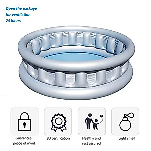 Round Blow up Pool - UFO Shape Inflatable Thicken Kid Pool - Family Blow Up Kid Pool Full-Sized Play Center for Kids Children, Backyard Garden Outdoor Summer Die