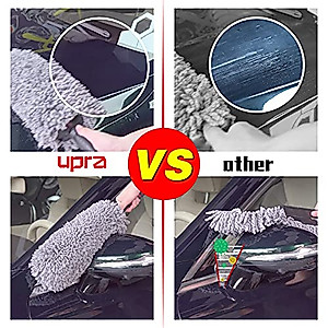 upra Ultimate Car Duster Kit，Best Microfiber Multipurpose Duster,Interior &Exterior Cleaning Tools,Dashboard Detailing Brush,Scratch Lint Free,Pollen Removing,extendable Handle,Tuck,SUV,RV,Set of 4